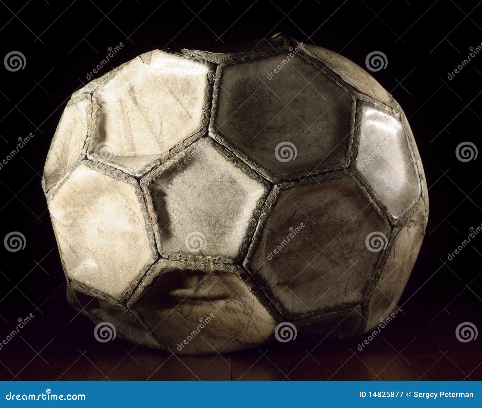 Old soccer ball stock image. Image of border, isolated - 14825877