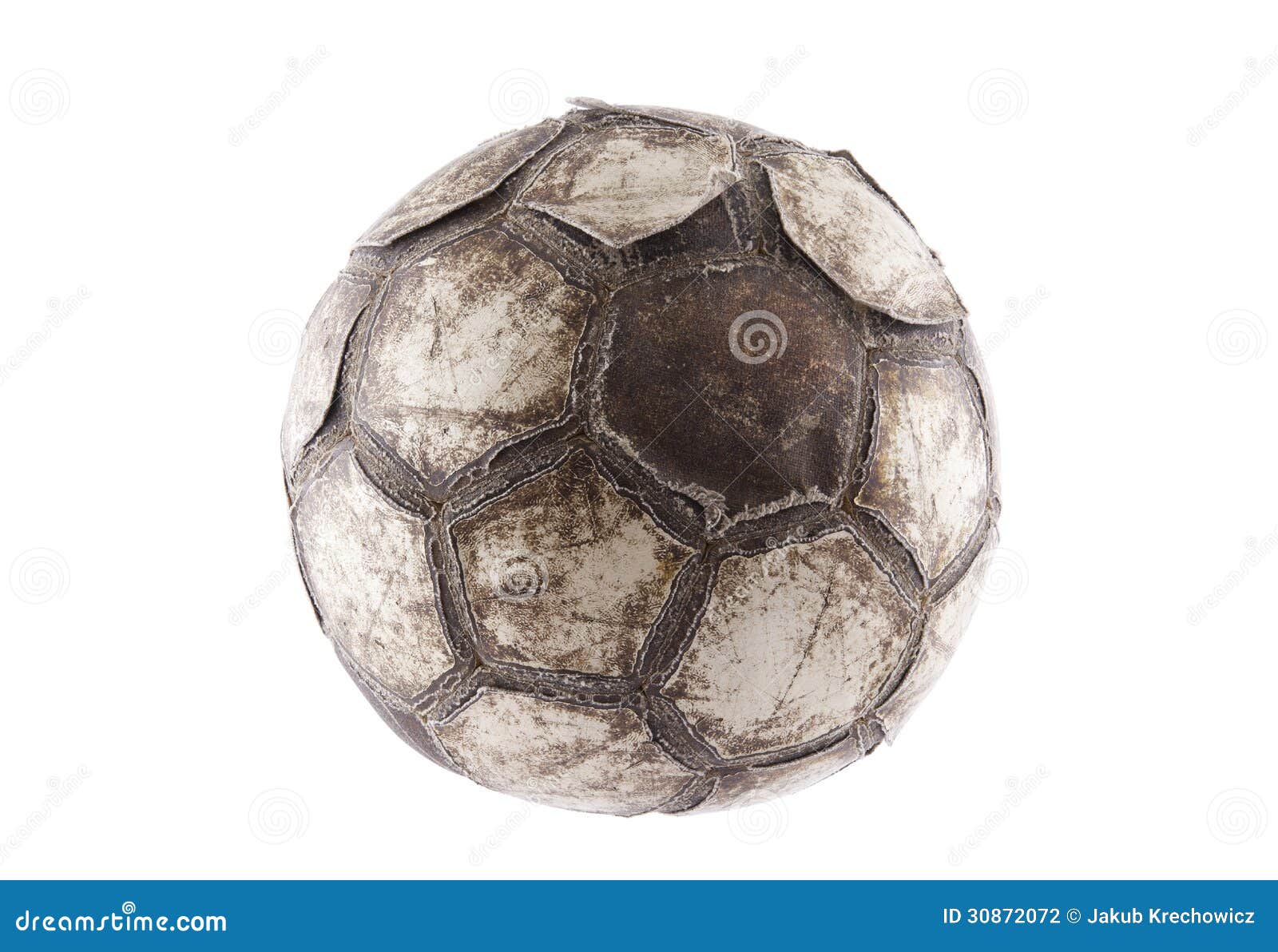 Old soccer ball stock photo. Image of worn, white, football - 30872072