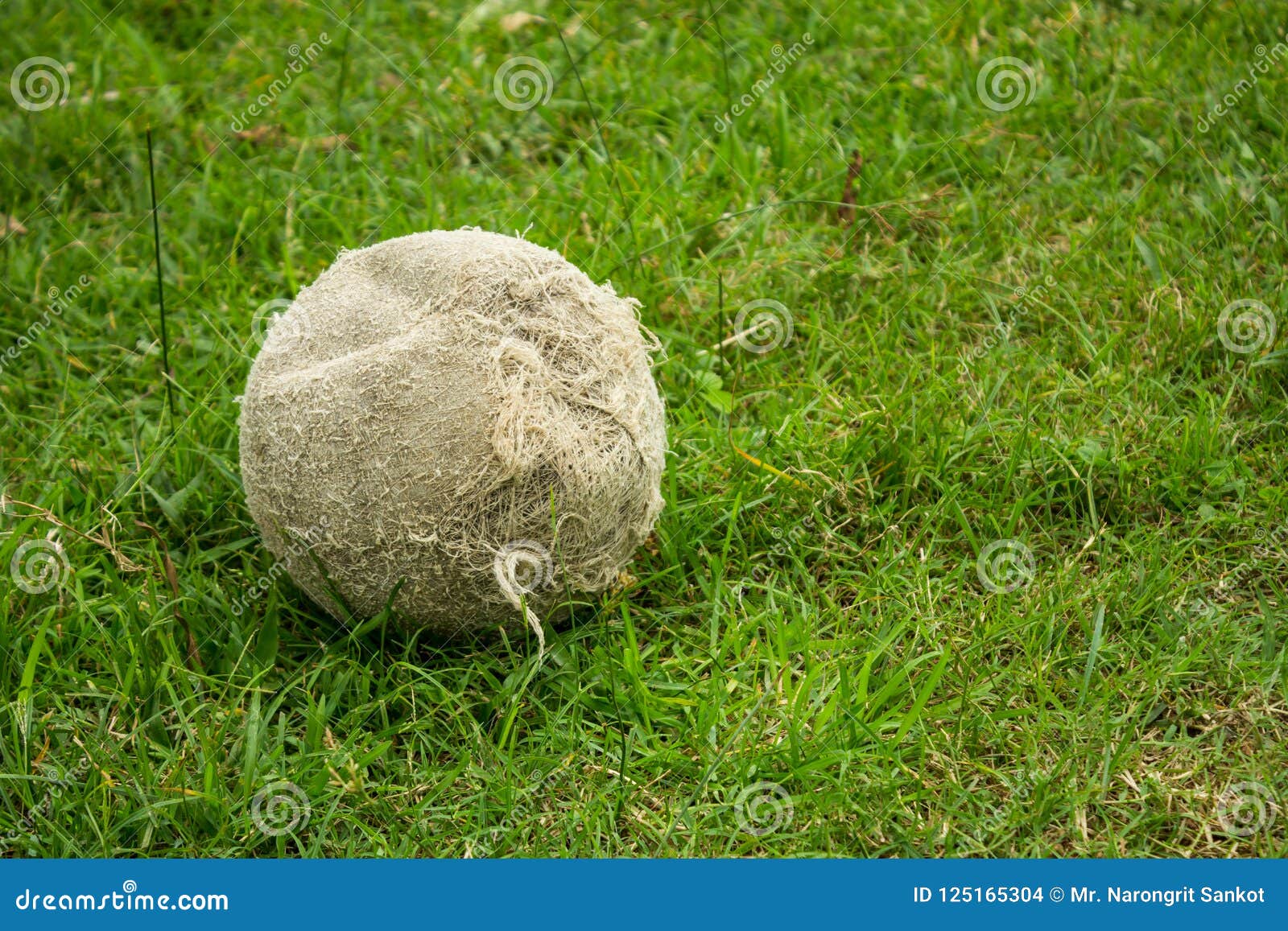 Old soccer ball stock photo. Image of lawn, game, play - 125165304