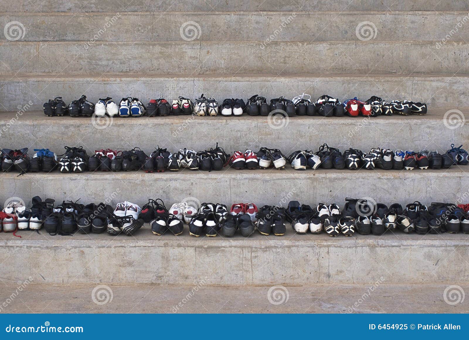 Old Soccer Boots on Grandstand Stock Image - Image of togs, incentive ...