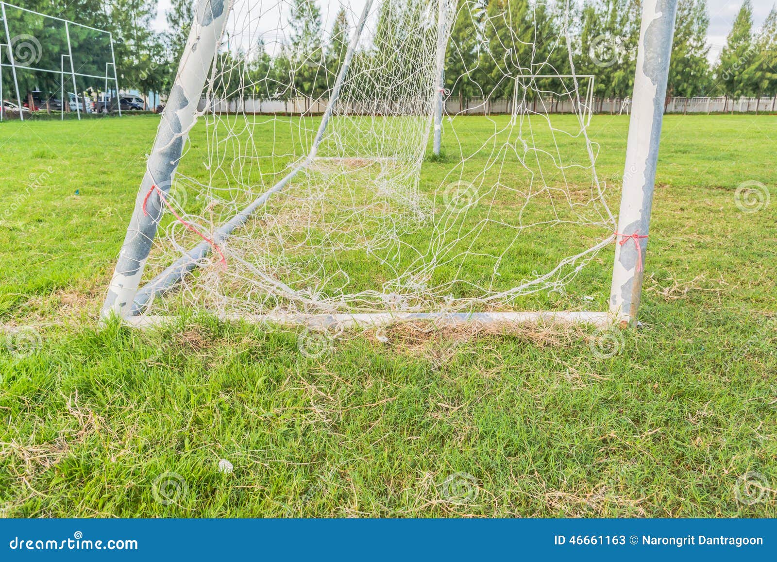 Old soccer goal stock image. Image of neglected, post - 46661163