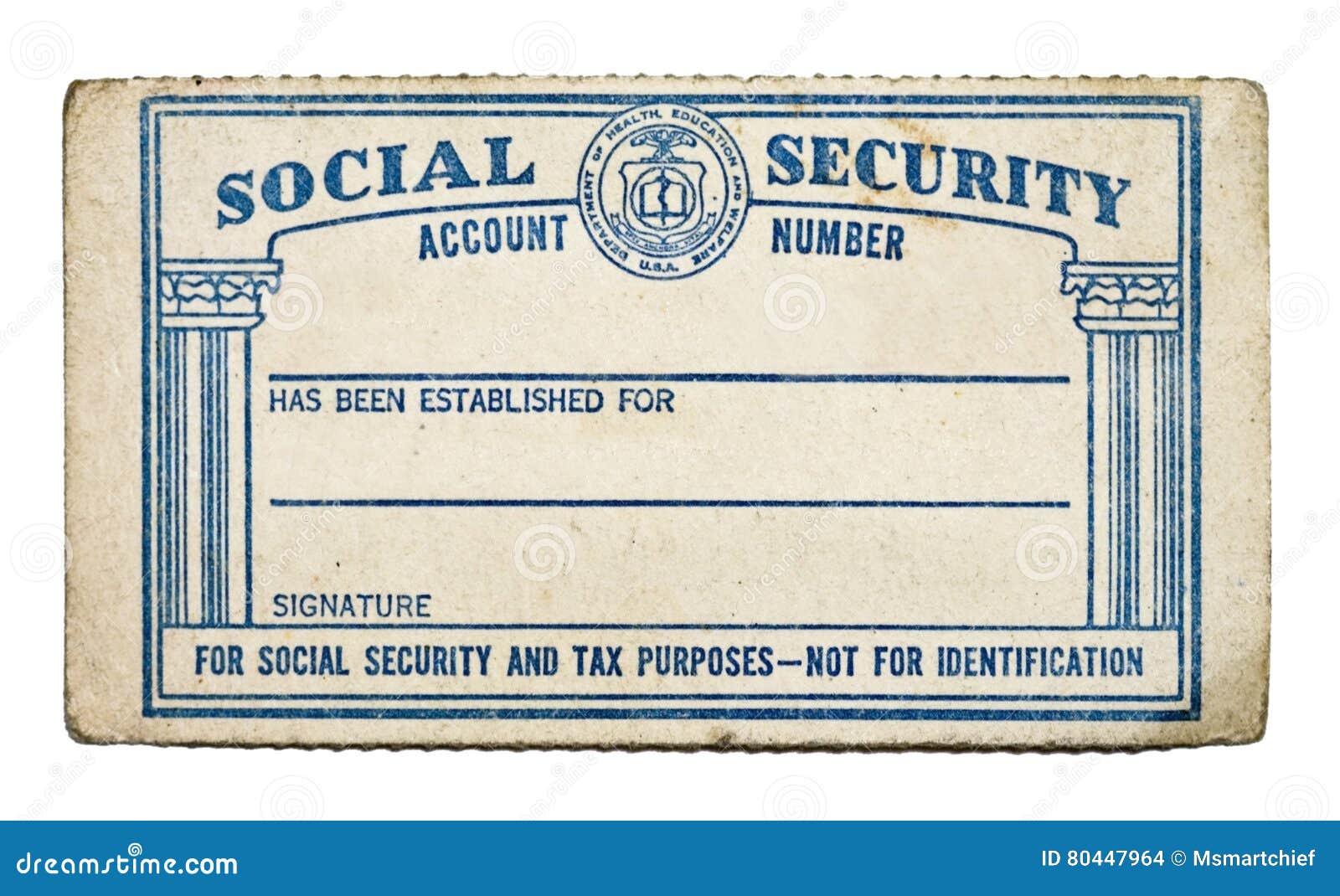 Old Social Security Card editorial stock image. Image of social - 80447964