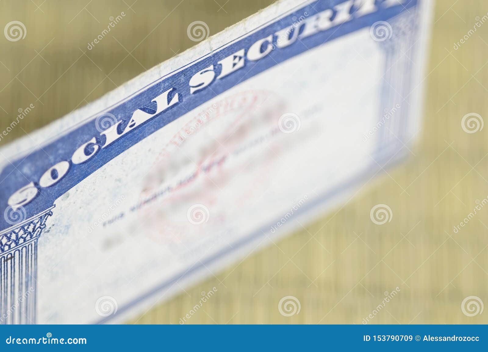 Old Social Security Card on Straw Table Stock Image - Image of ...