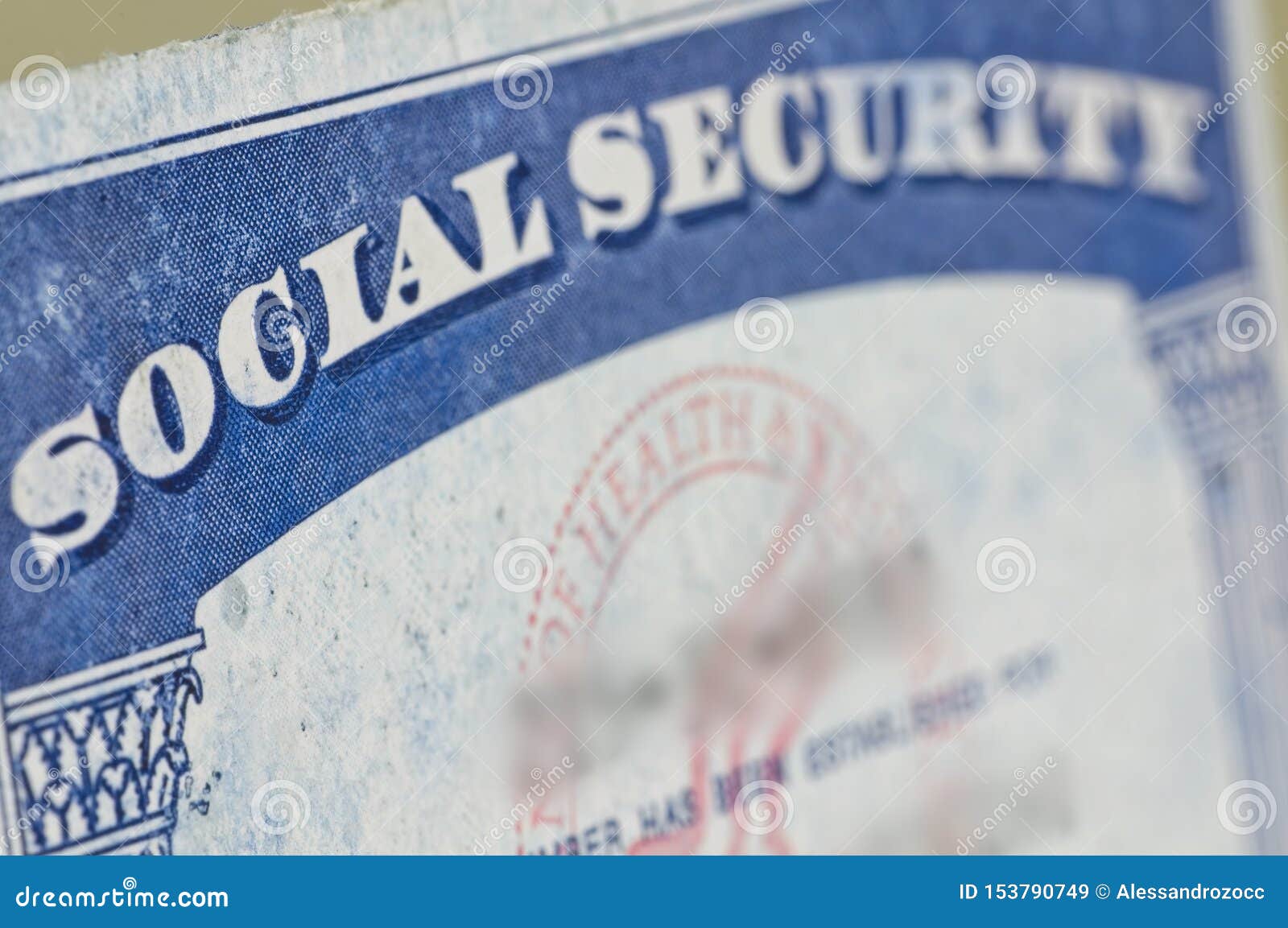 Old Social Security Card on Straw Table Stock Image - Image of ...