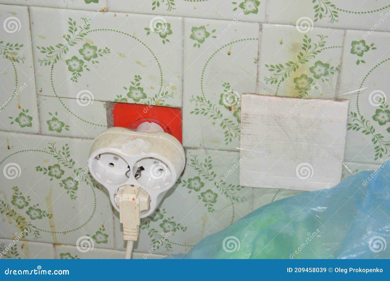 Old Socket for Connecting the Electrical Plug of the Equipment Stock ...