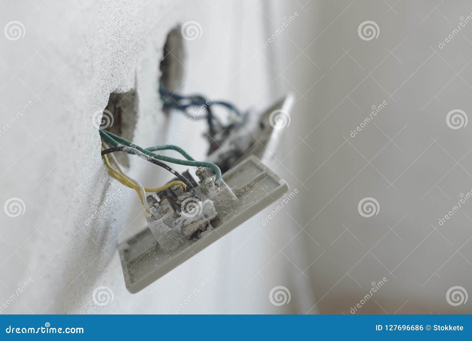 Old Sockets and Wiring: Home Renovation Stock Photo - Image of safety ...