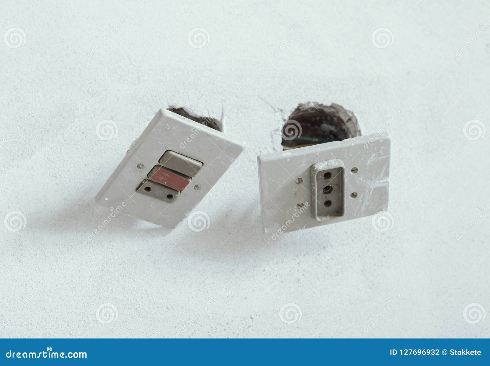 Old Sockets and Wiring: Home Renovation Stock Photo - Image of home ...