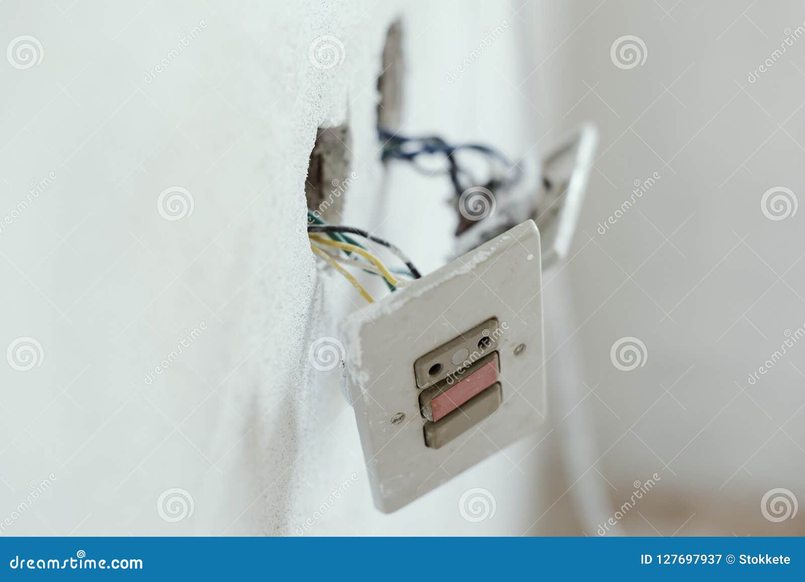 Old Sockets and Wiring: Home Renovation Stock Image - Image of broken ...