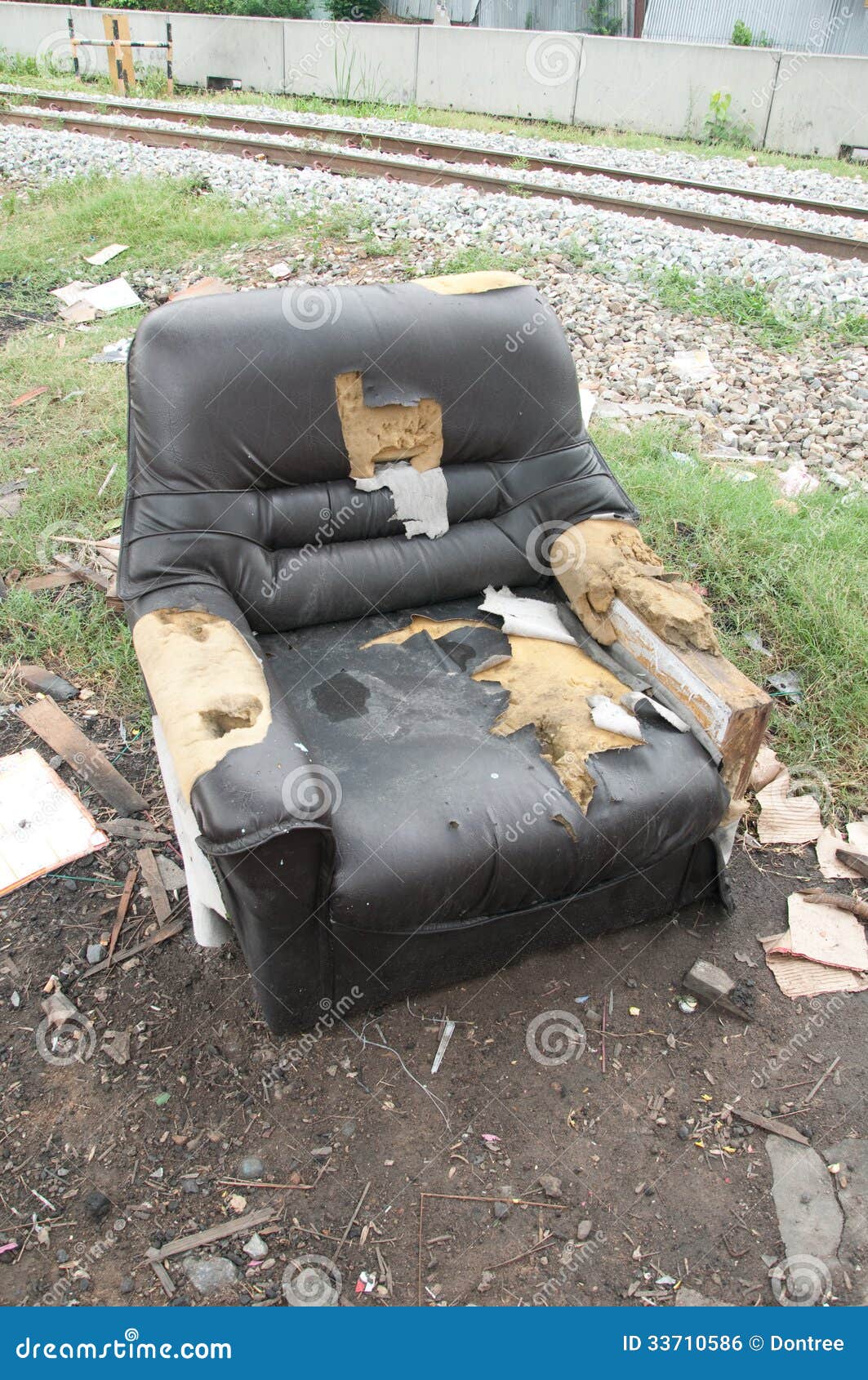 Old sofa in a dirty stock photo. Image of seat, chair - 33710586