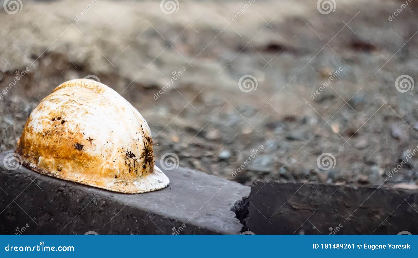 Broken helmet stock image. Image of industrial, outdoor - 181489261