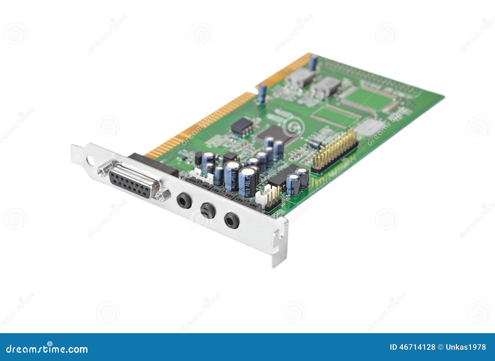 Old sound card stock photo. Image of jack, circuitry - 46714128