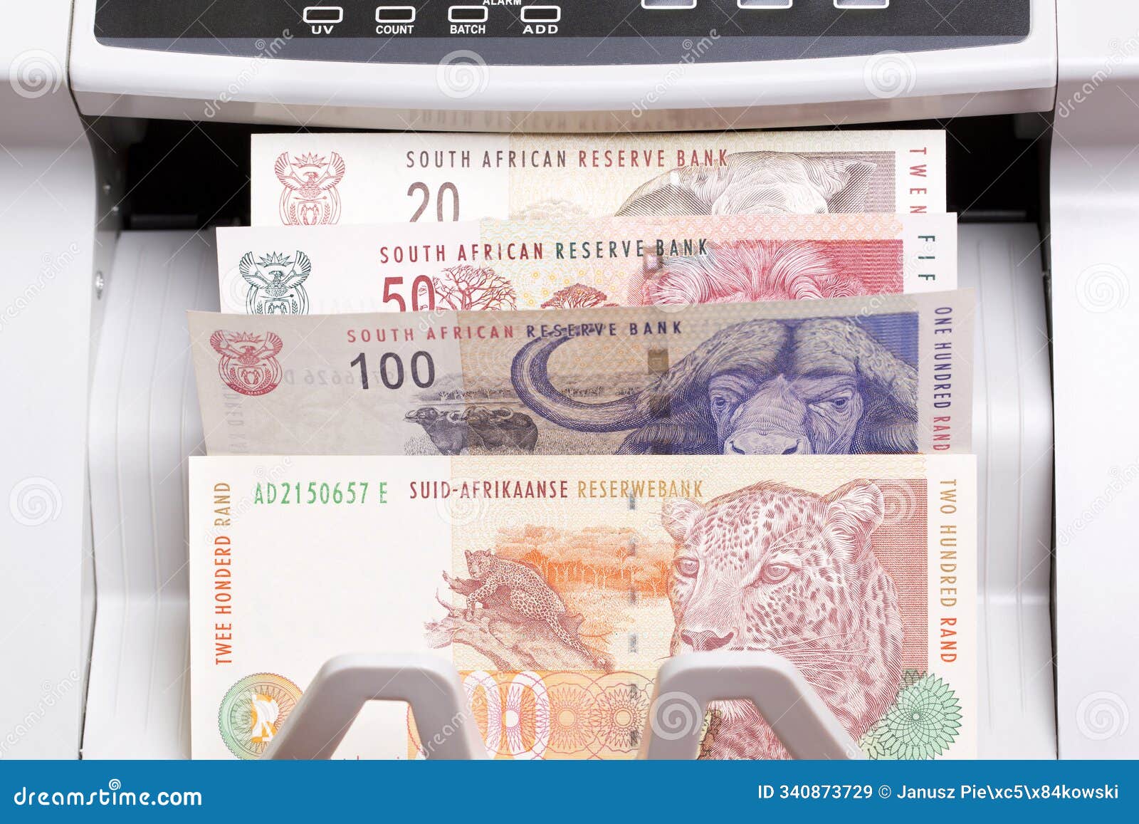 Old South African Money in the Counting Machine Stock Image - Image of ...