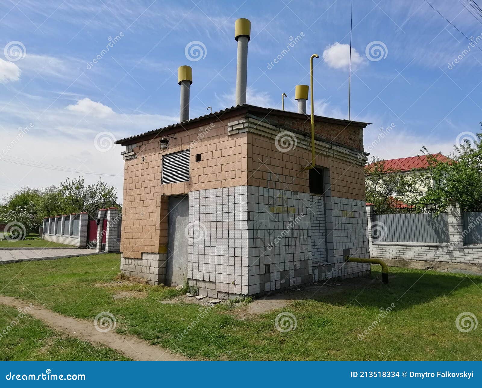 Old Soviet Abandoned Gas Distribution Substation in the Countryside ...