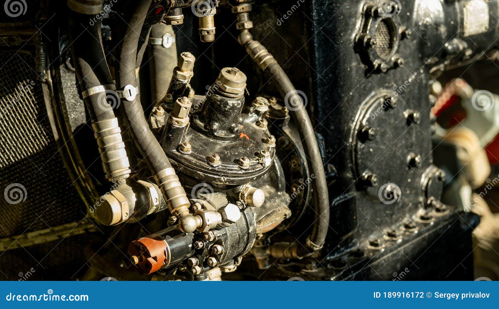 Old Soviet Aircraft Engine. Gears and Carburetor Stock Photo - Image of ...