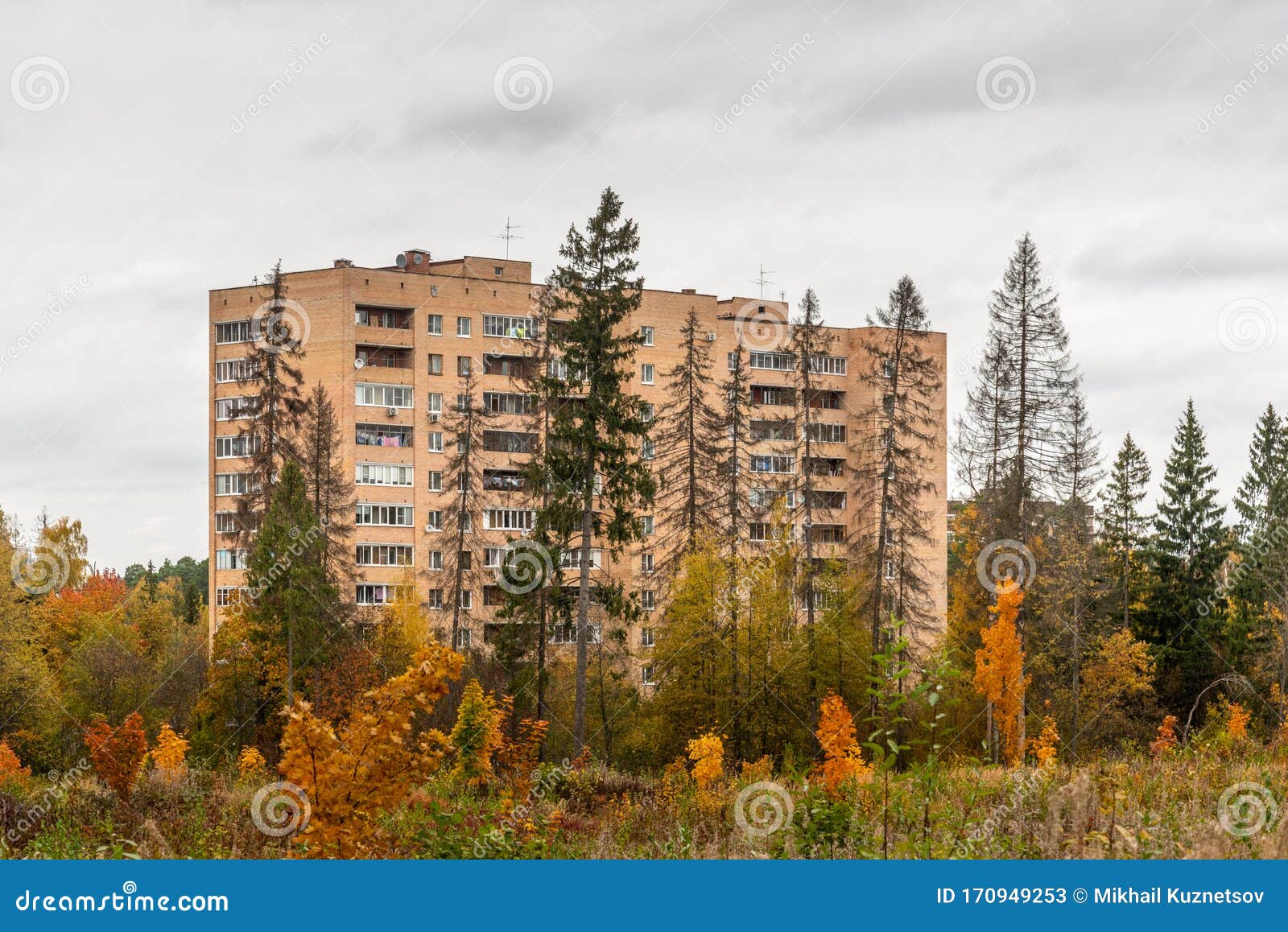 Old Soviet Architecture of Residential Buildings in Secret Area. Stock ...