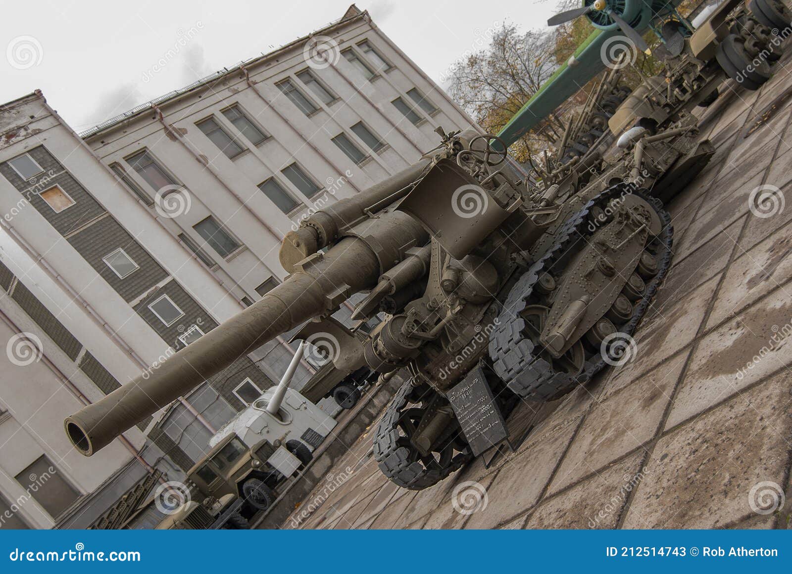 Soviet Howitzer. Russian Long-range Artillery Gun In Position ...
