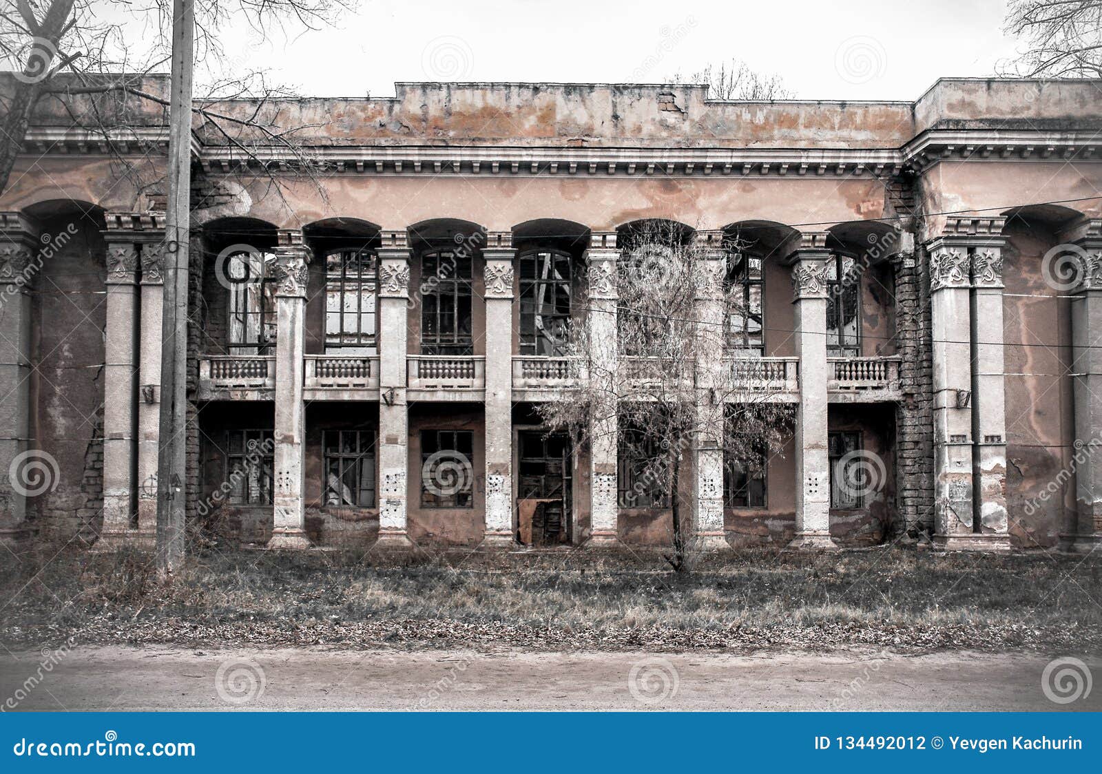 Soviet Building Ruins Abandoned USSR Stock Photo - Image of building ...
