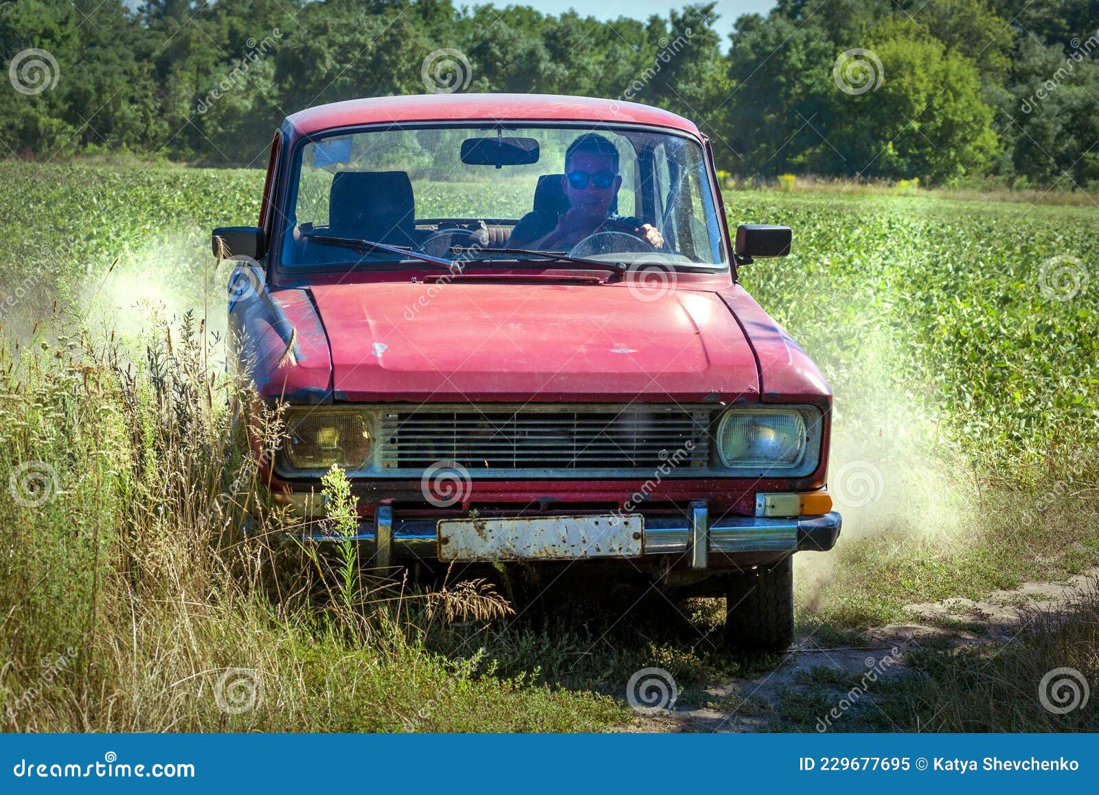 Old Soviet Car Drives Off-road in a Field Editorial Image - Image of ...