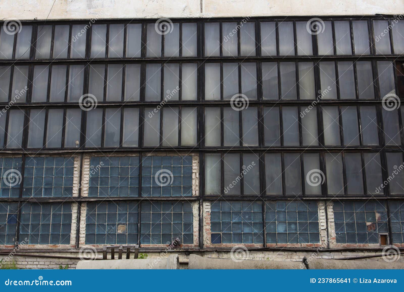 Old Soviet Constructivist Industrial Building Exterior Facade with ...