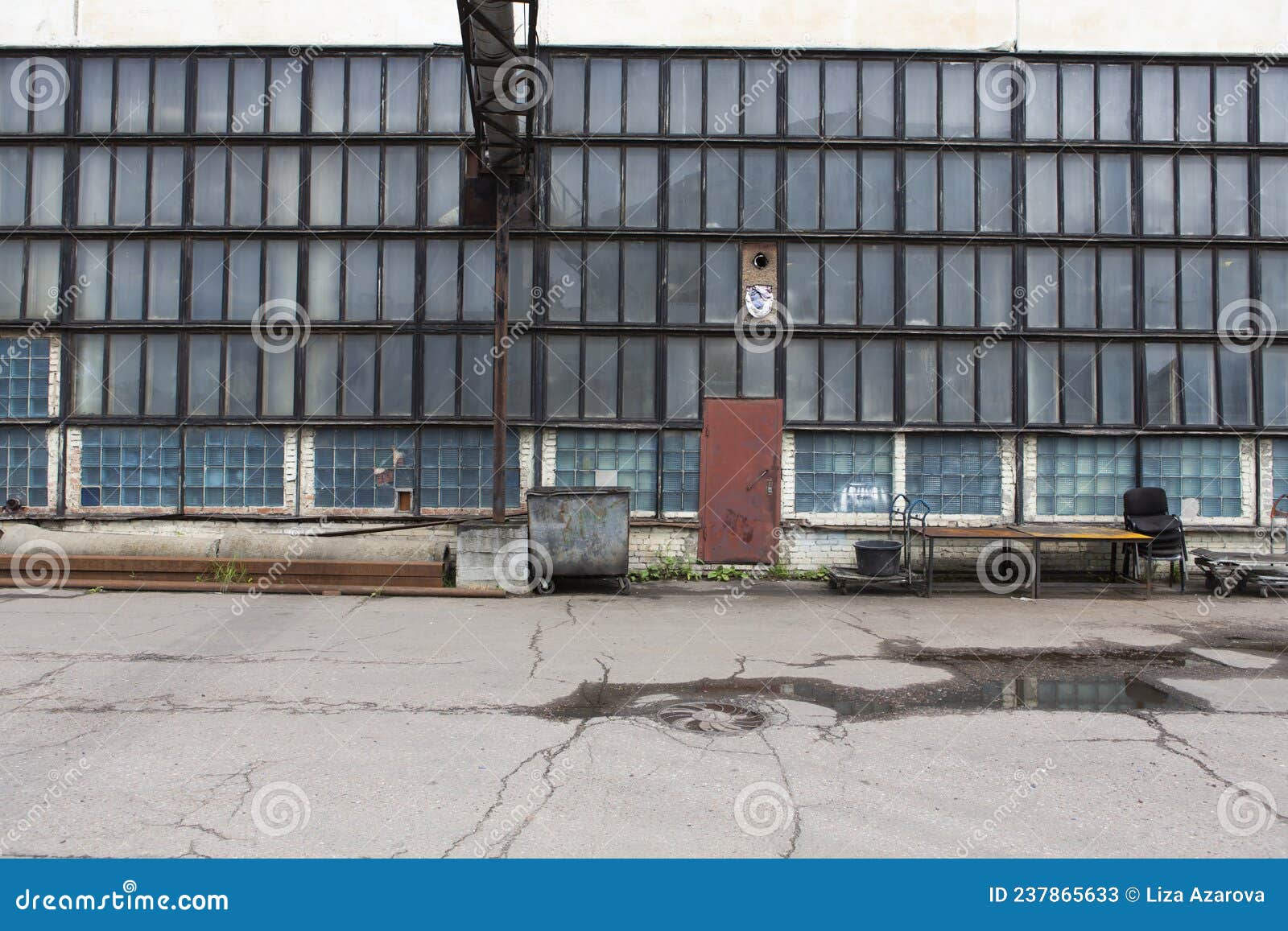 Old Soviet Constructivist Industrial Building Exterior Facade with ...
