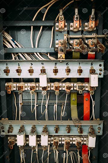 Old Soviet Electrical Panel. Stock Image - Image of industrial, energy ...