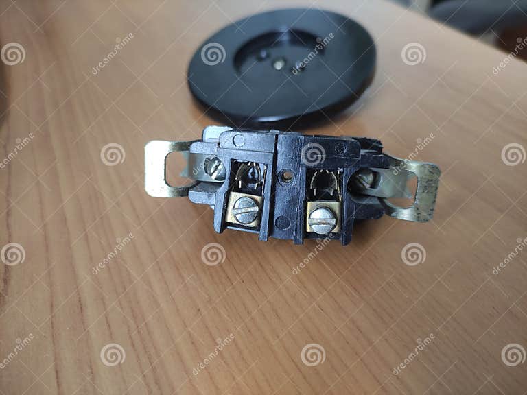 Old Soviet Electrical Socket on a Wooden Table Stock Image - Image of ...