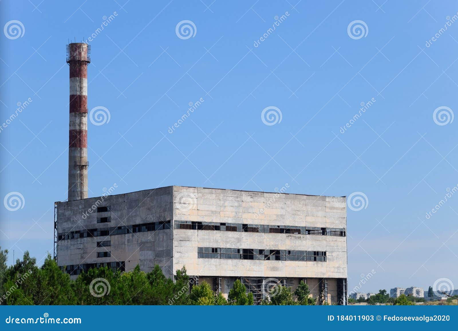 Old Soviet Factory with a Pipe. Abandoned Soviet Industry Stock Image ...