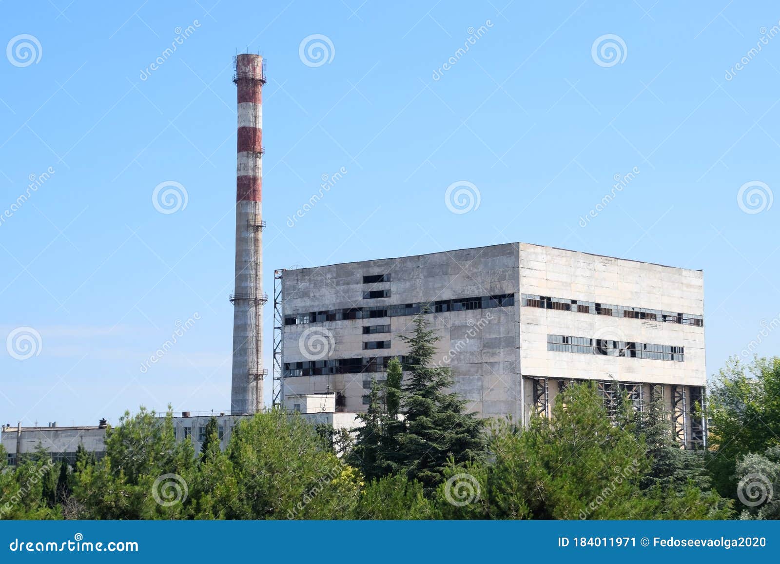 Old Soviet Factory with a Pipe. Abandoned Soviet Industry Stock Image ...