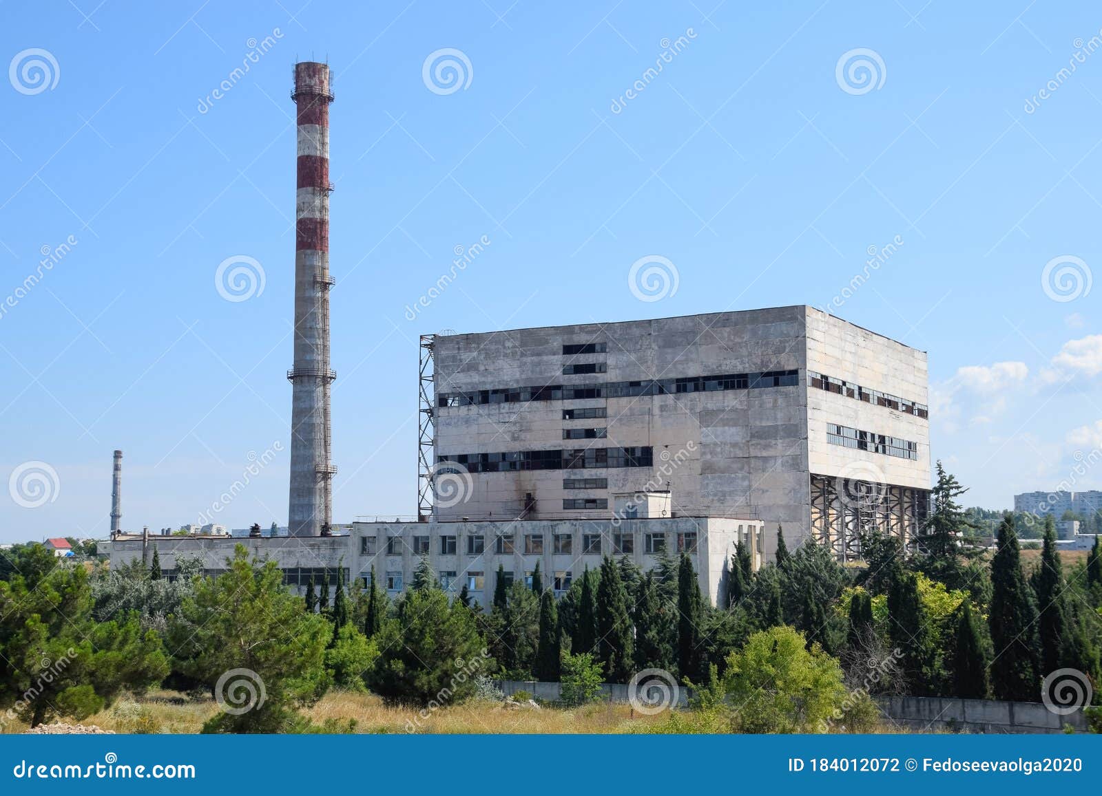 Old Soviet Factory with a Pipe. Abandoned Soviet Industry Stock Photo ...