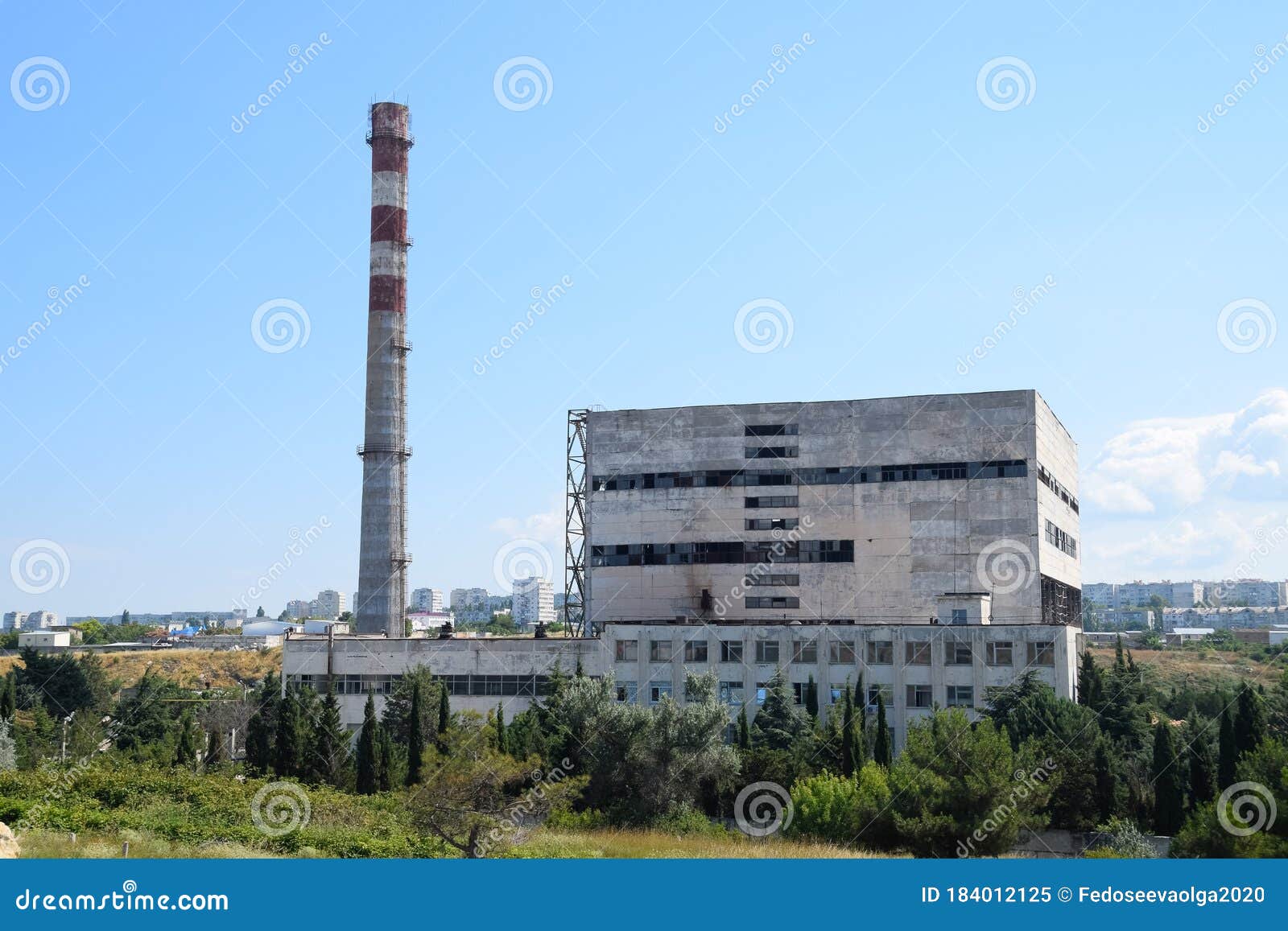 Old Soviet Factory with a Pipe. Abandoned Soviet Industry Stock Image ...