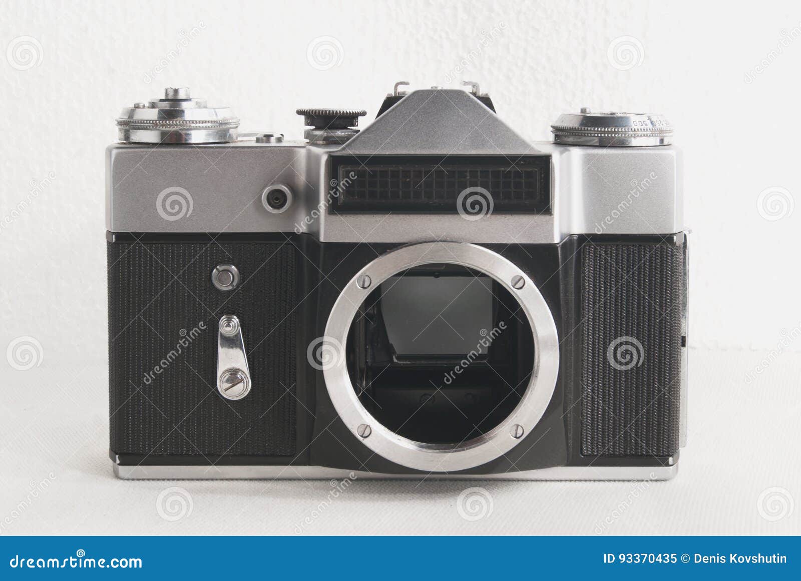 Old Soviet Film Camera on White Background Close-up Stock Image - Image ...