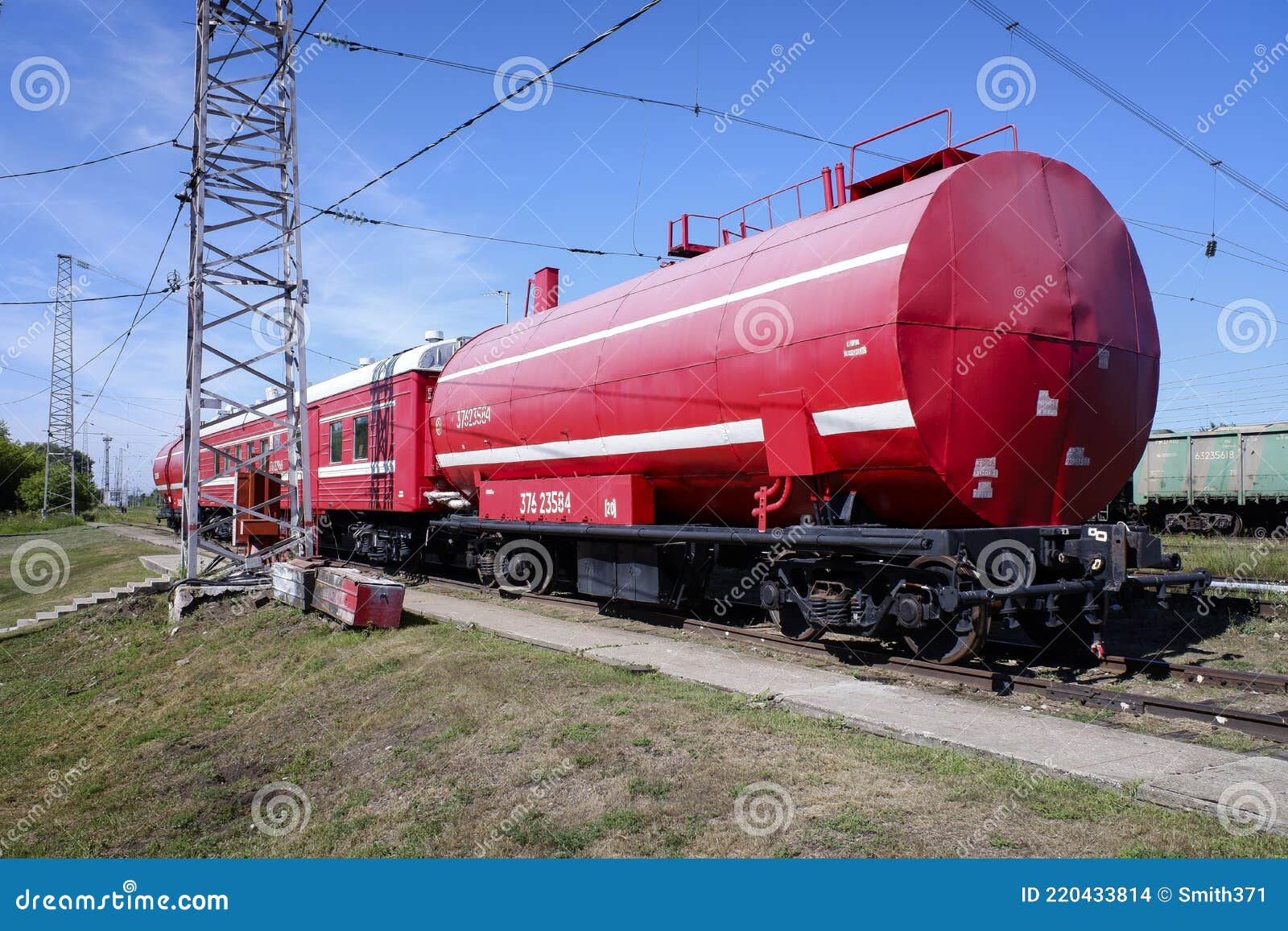 Old Soviet Fire Engine Train in a Stub Track in Pavelets, Russia ...