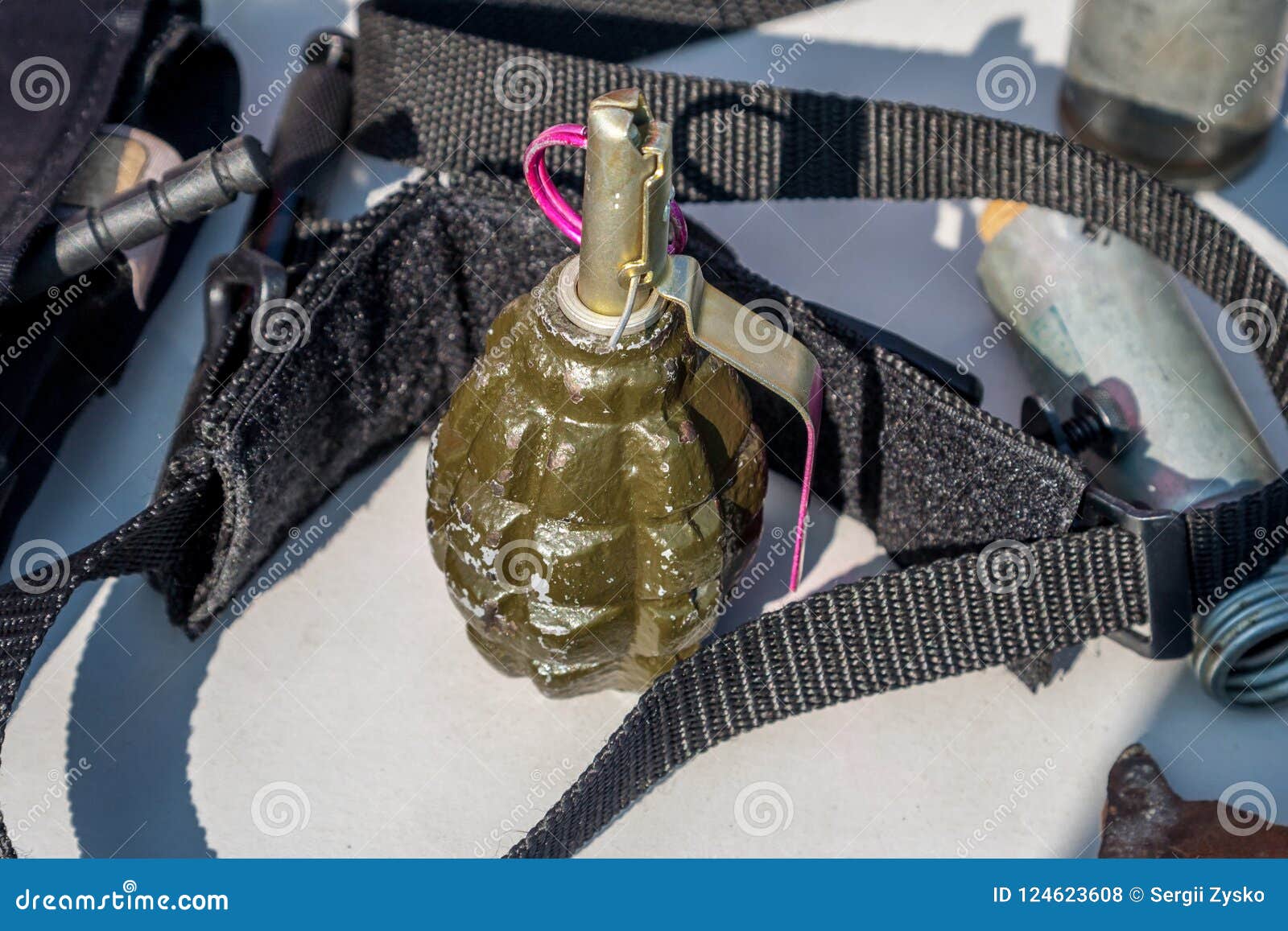 Old soviet hand grenade F1 stock photo. Image of pineapple - 124623608