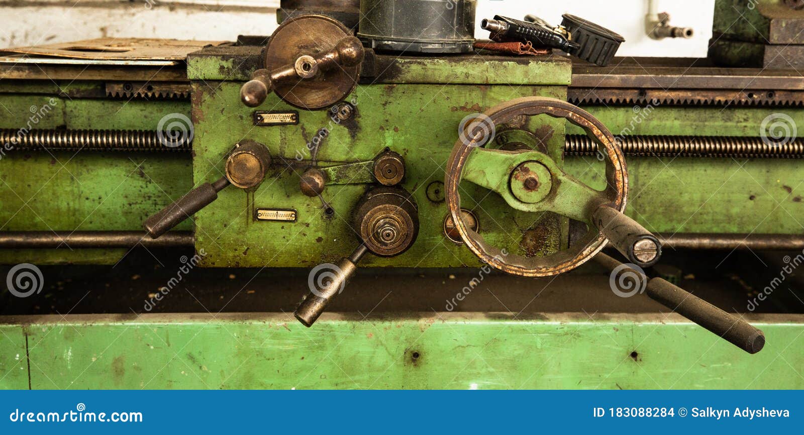 Old Soviet Lathe Machine and Turning Machine Working in the Railway ...