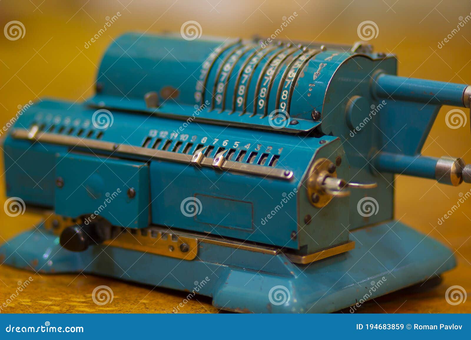 Old Soviet Metal Mechanical Retro Calculator Adding Machine Stock Image ...