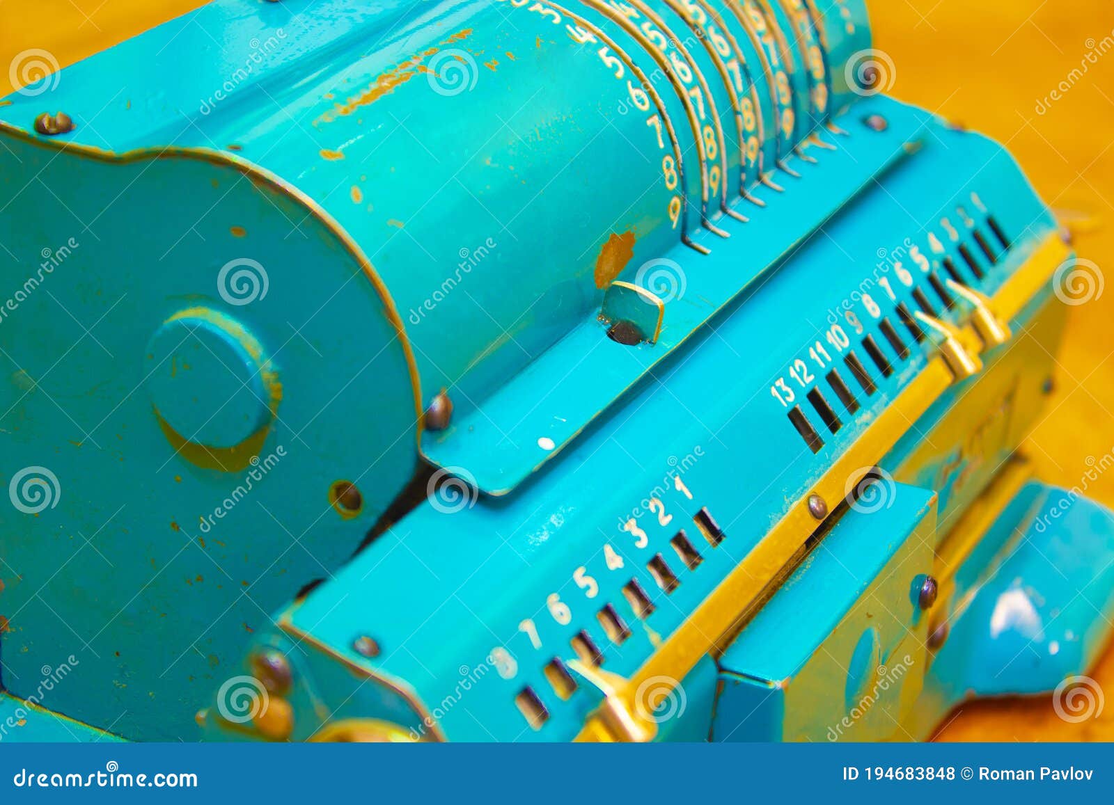 Old Soviet Metal Mechanical Retro Calculator Adding Machine Stock Photo ...