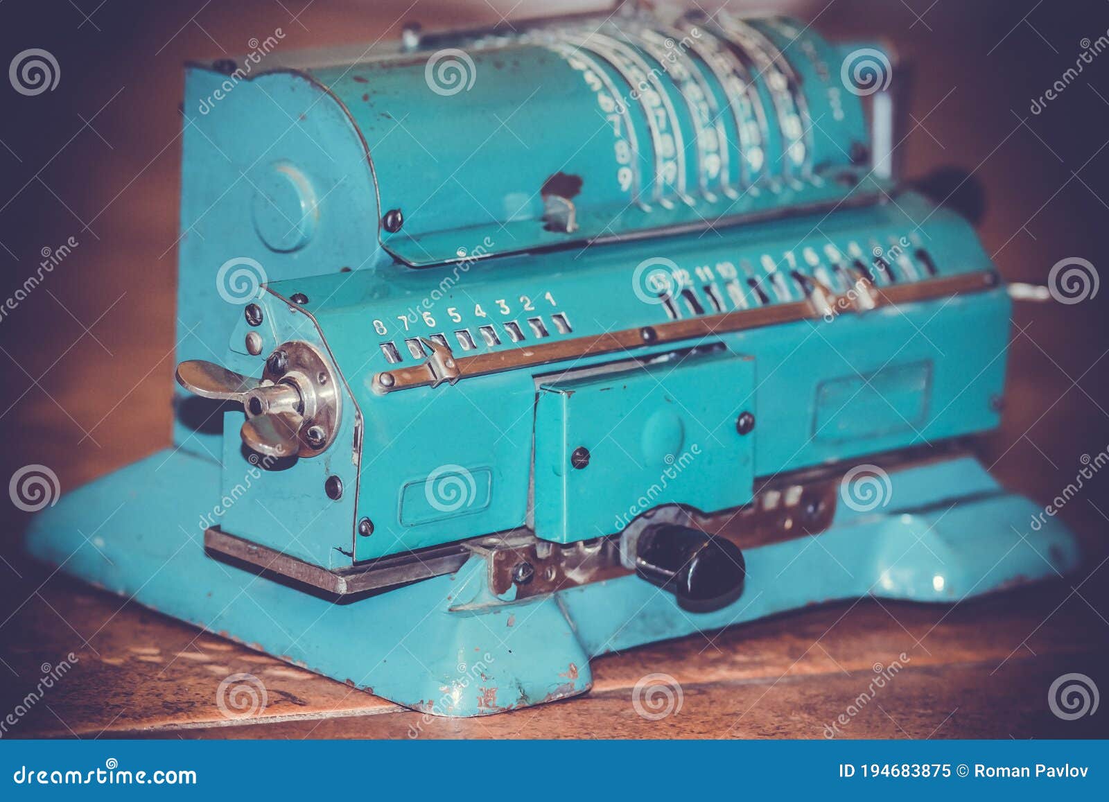 Old Soviet Metal Mechanical Retro Calculator Adding Machine Stock Image ...