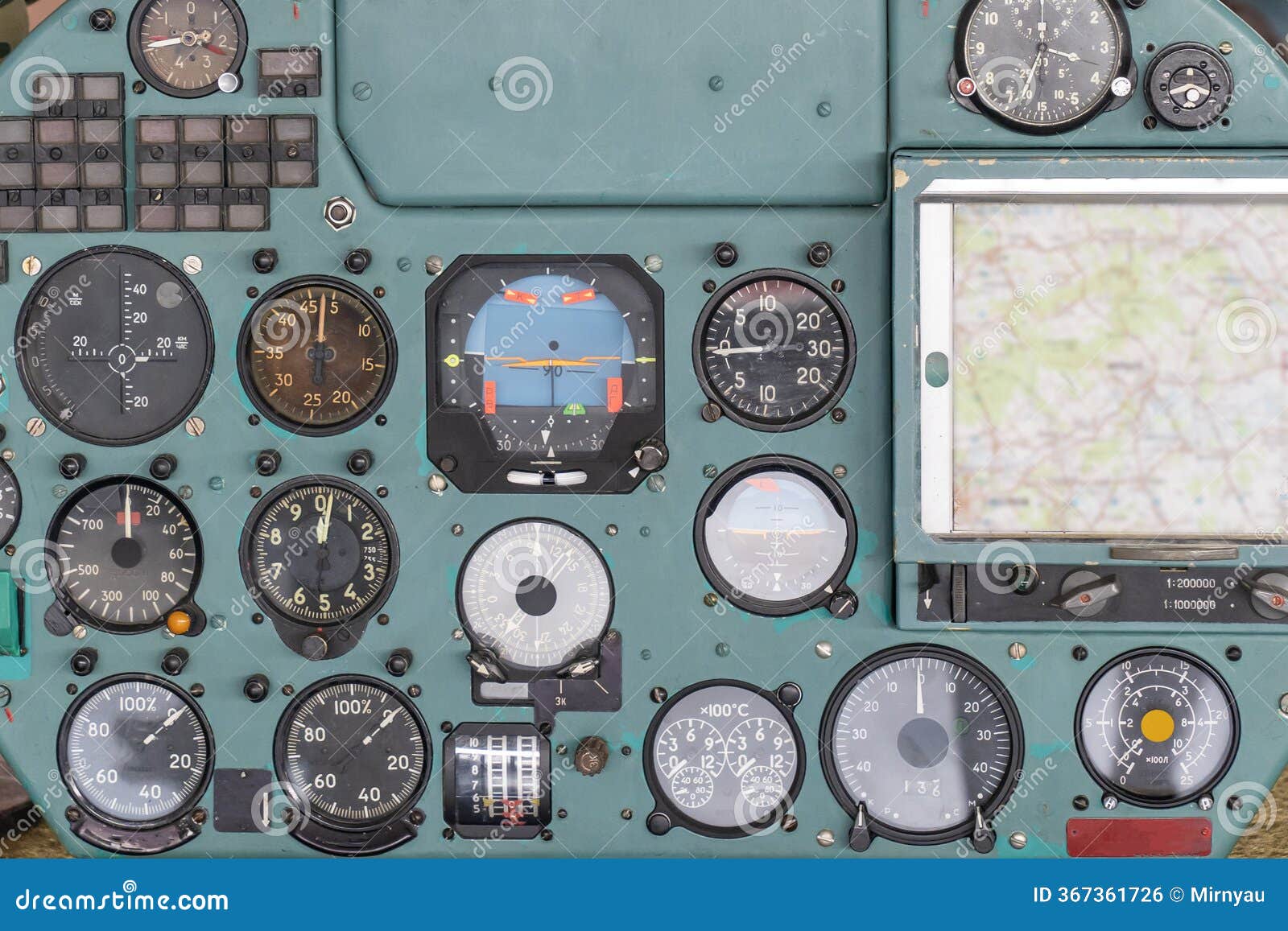 Dashboard Of The Old Soviet Turboprop Aircraft AN-24. The Aircraft Out ...