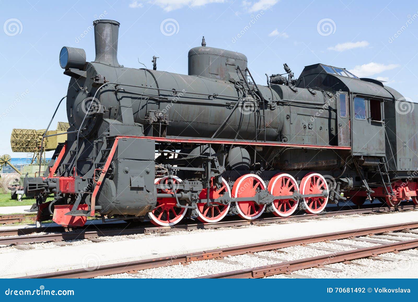 Old Soviet Military Train Locomotive . Stock Photo - Image of antique ...