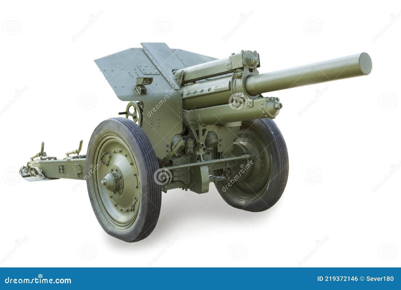 Old Soviet 122-mm Howitzer M-30, Created Back in 1938. on White ...