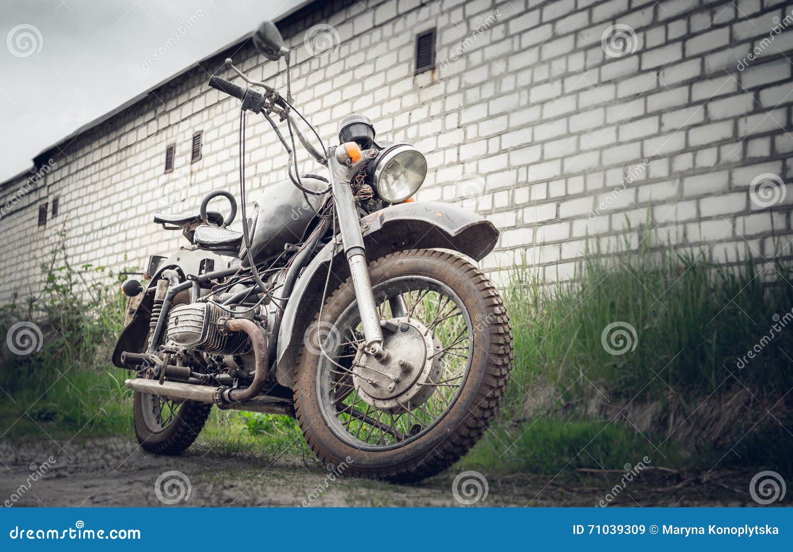 Old Soviet motorcycle stock image. Image of powerful - 71039309