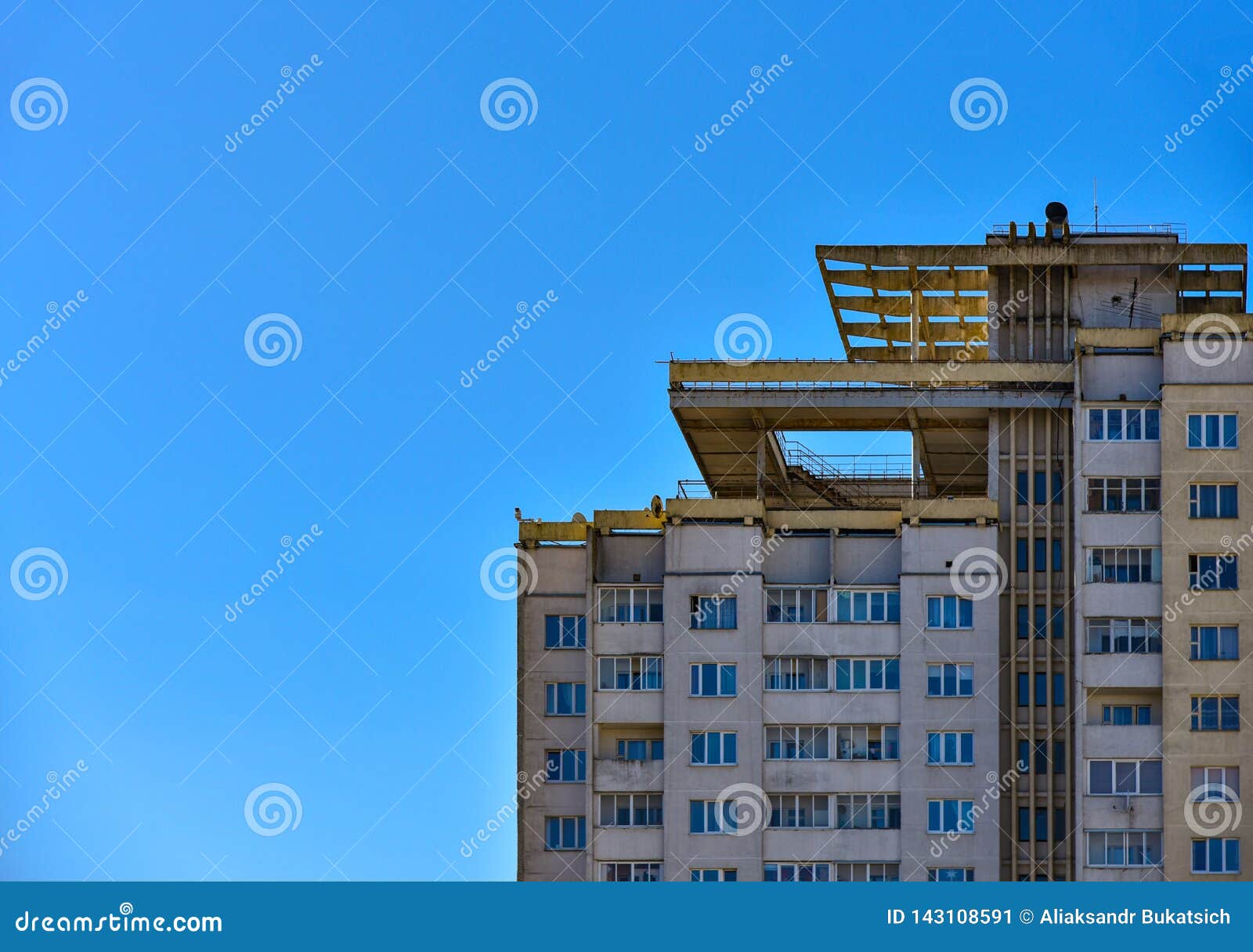 Old Soviet Panel Building, Copy Space Stock Image - Image of vintage ...