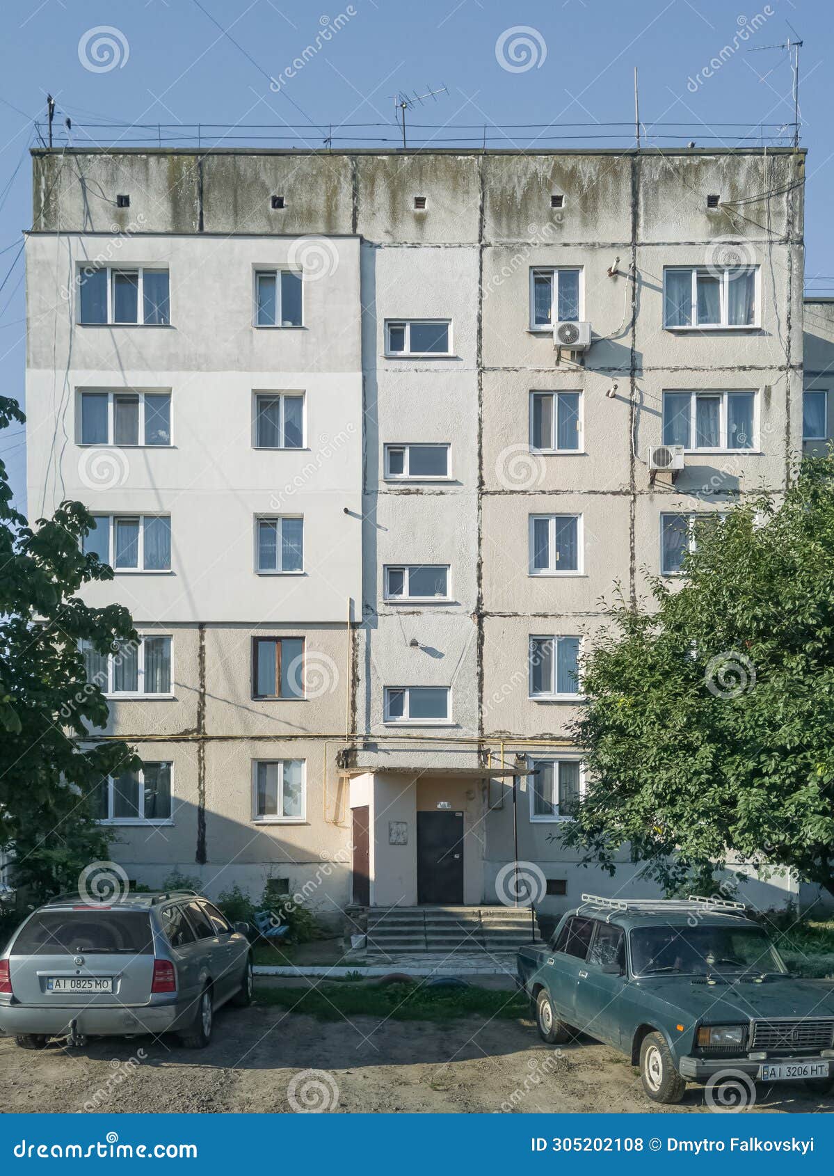 Old Soviet Prefabricated Five-storey Panel Apartment Building ...