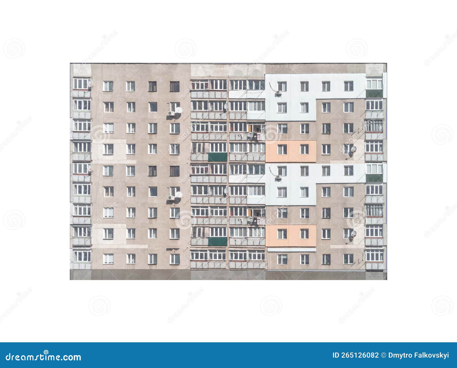 Old Soviet Prefabricated Nine-storey Panel Apartment Building, Isolated ...