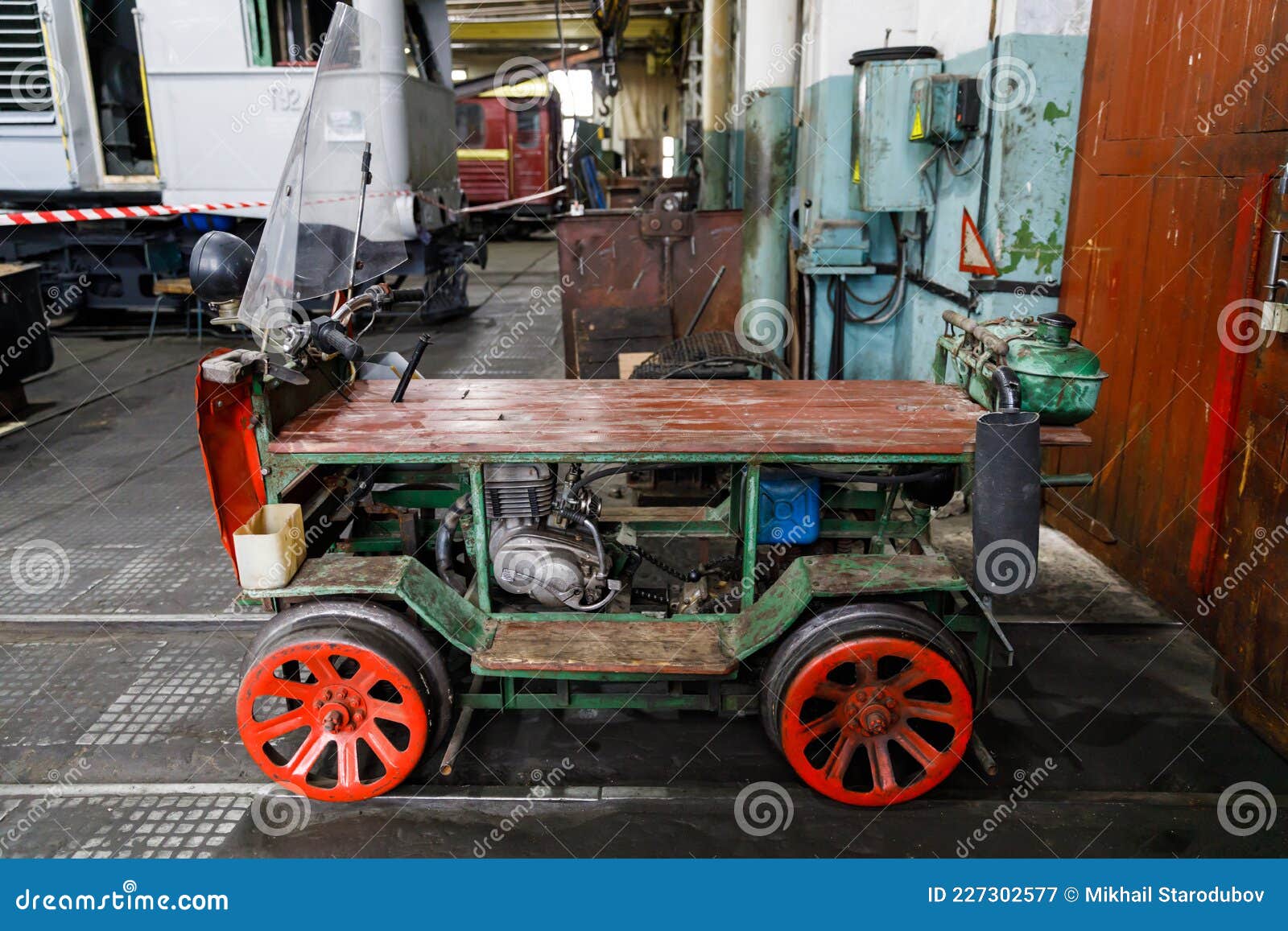 Old Soviet Railcar for Maintenance of the Railway and Security Checks ...