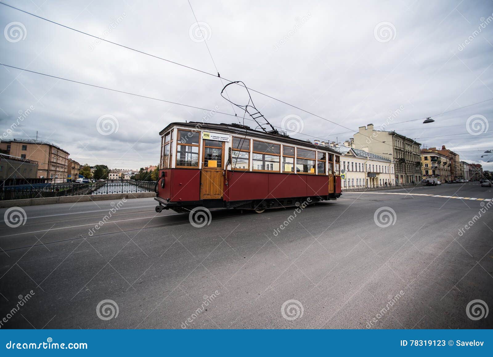Old Soviet red tram editorial stock photo. Image of public - 78319123