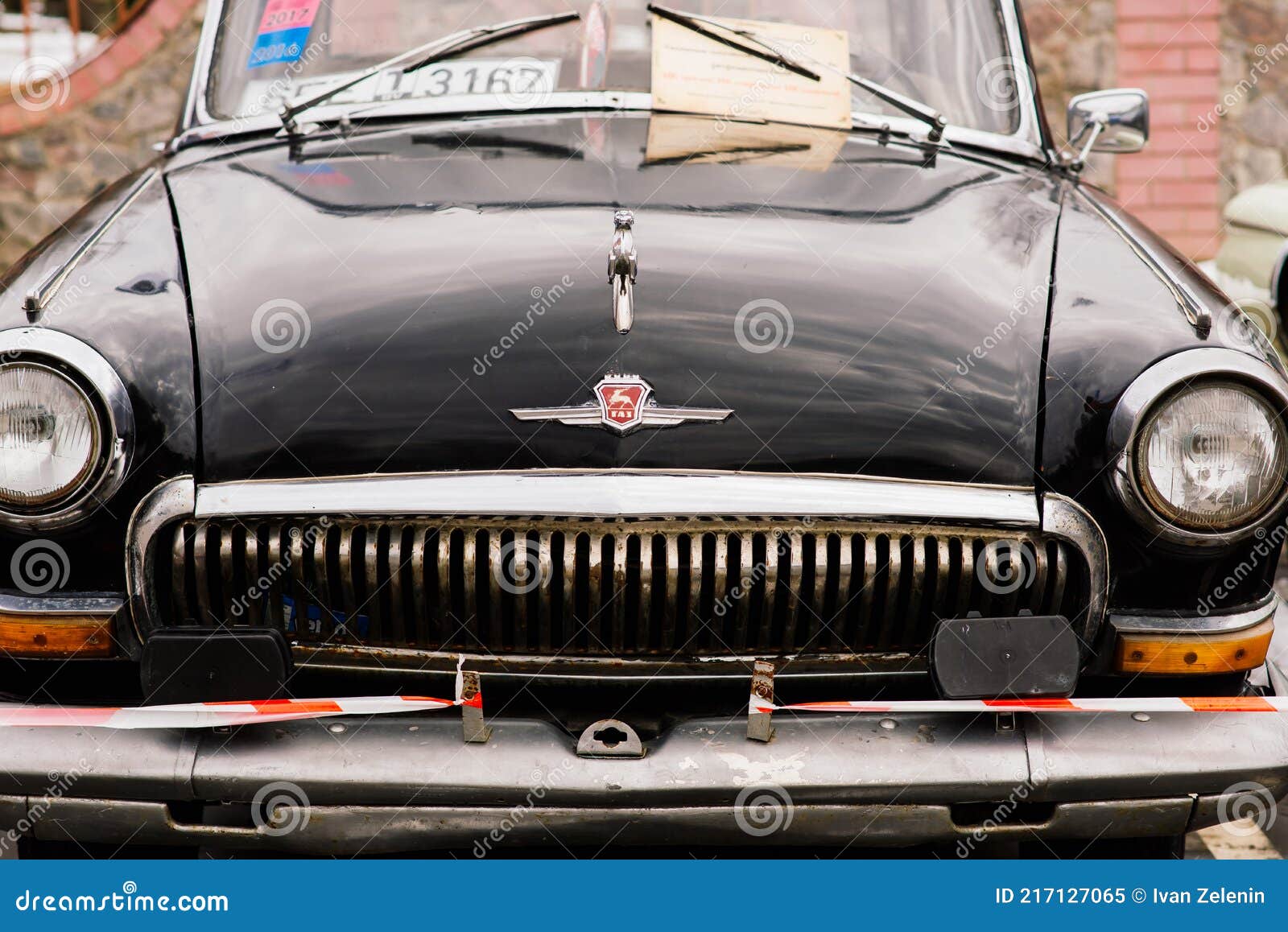 Old Soviet Retro Vintage Car in the Open Air. Row of Auto of the Soviet ...