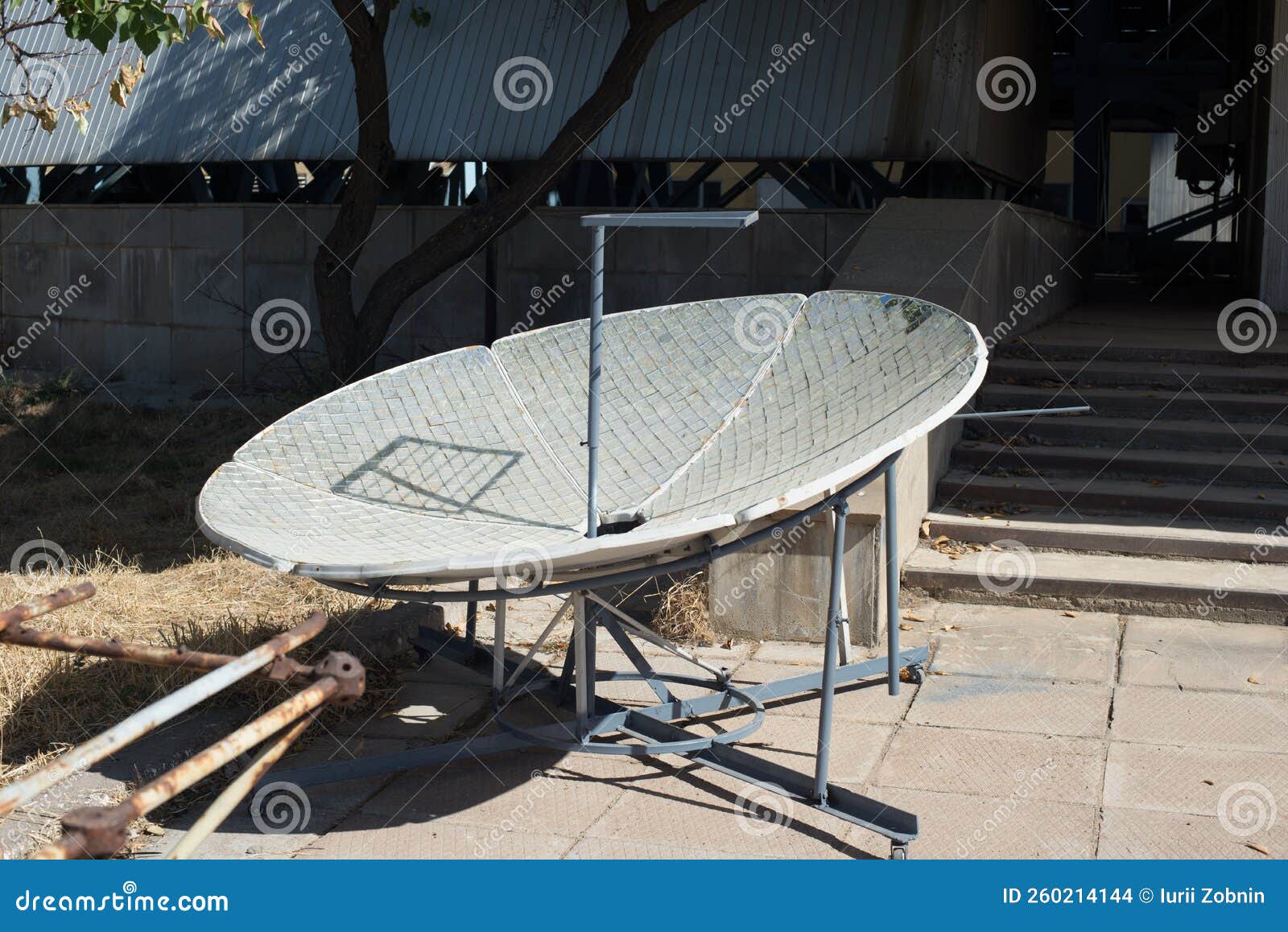 An Old Soviet Satellite Antenna Stands in the Sun Stock Photo - Image ...