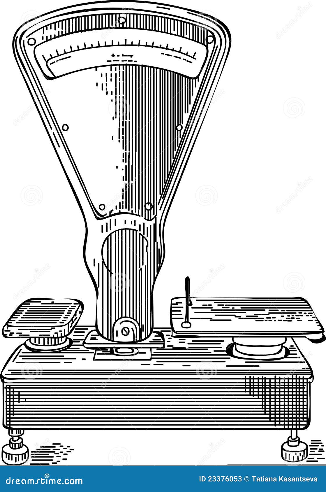 Old Soviet Scales. Drawing Ink Style. Royalty-Free Cartoon ...