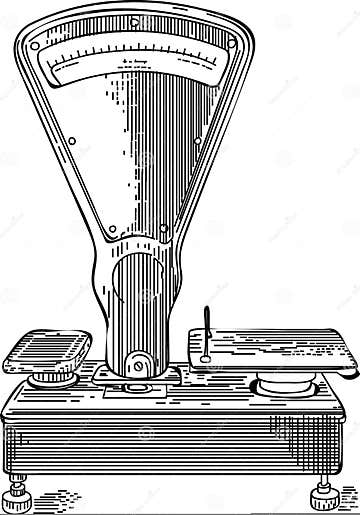 Old Soviet Scales. Drawing Ink Style. Stock Illustration - Illustration ...